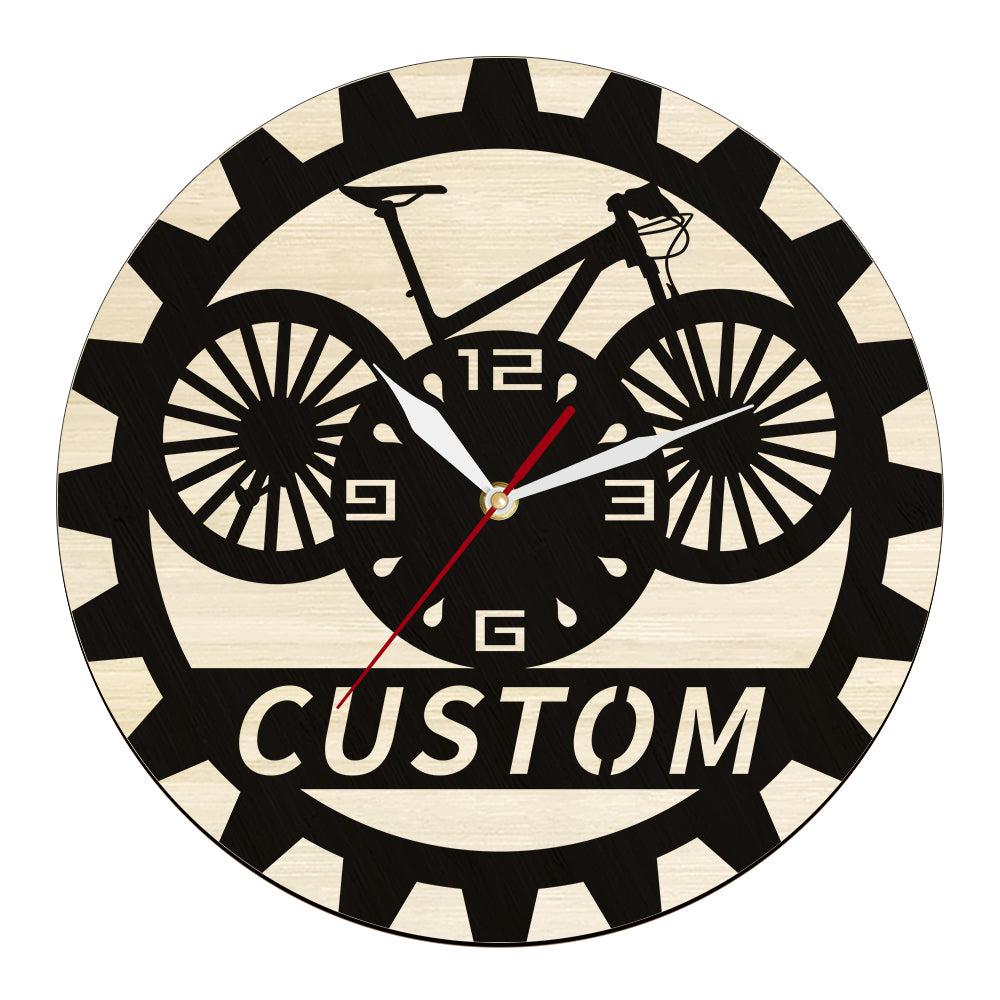Cycolinks Custom Name Mountain Bike Wooden Clock Stylish MTB Gift