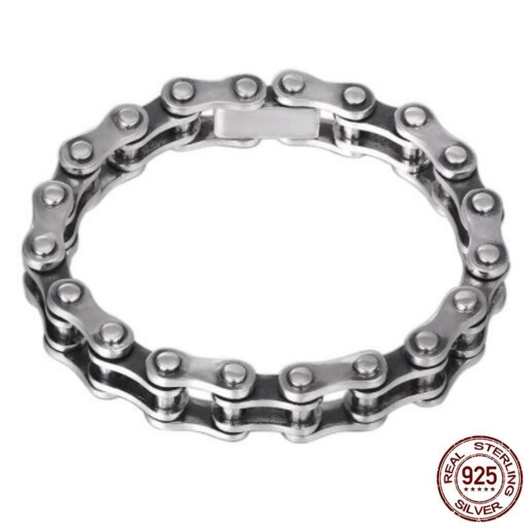Cycolinks 925 Sterling Silver Bike Chain Bracelet 10mm/13mm